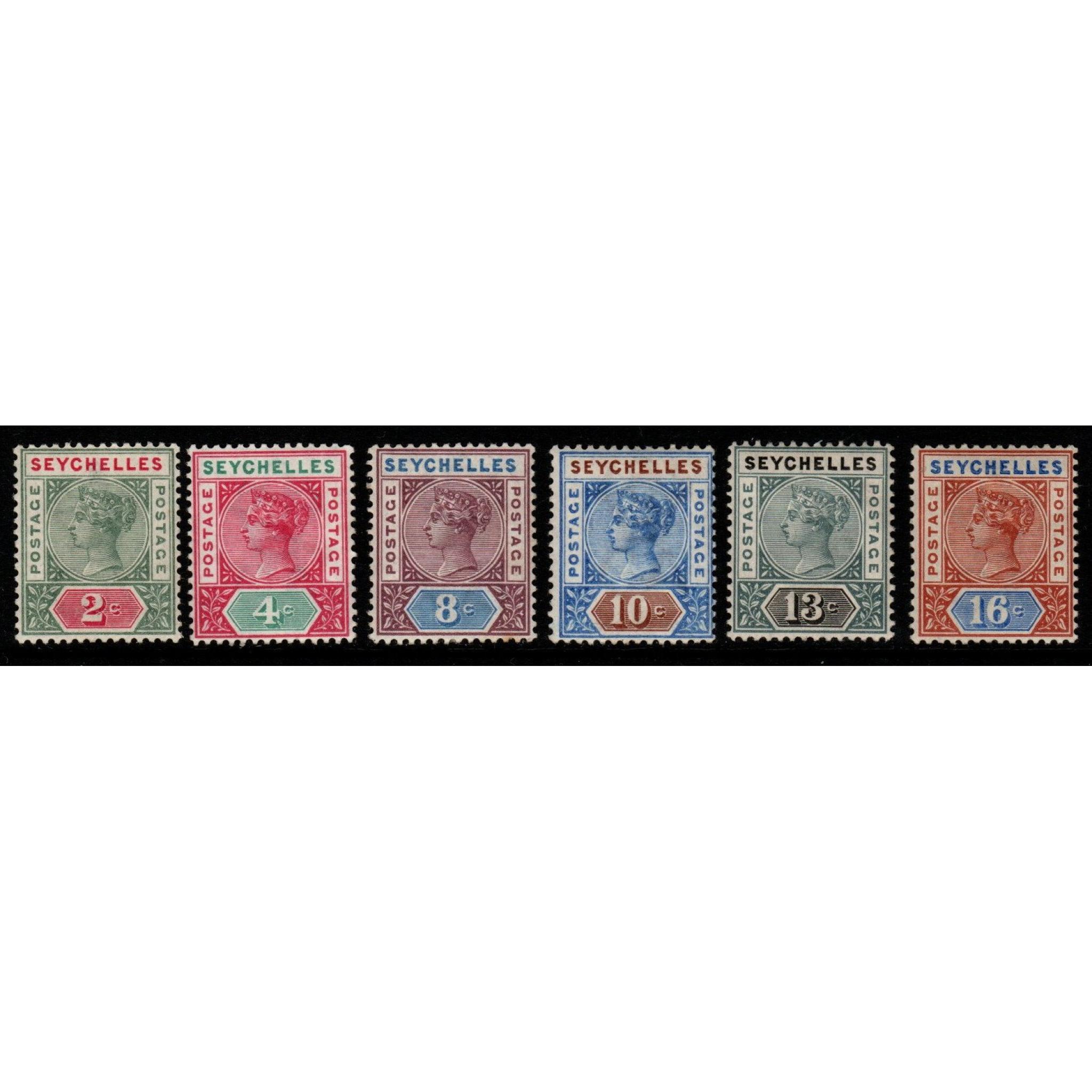 SEYCHELLES SG9/14 1892 DEFINITIVE SET DIE II MTD MINT